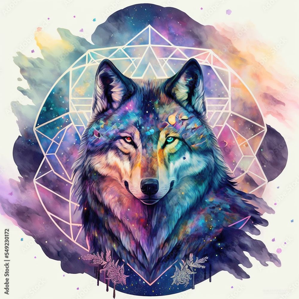 Krafttier Wolf, made by AI, künstliche Intelligenz Stock Illustration ...