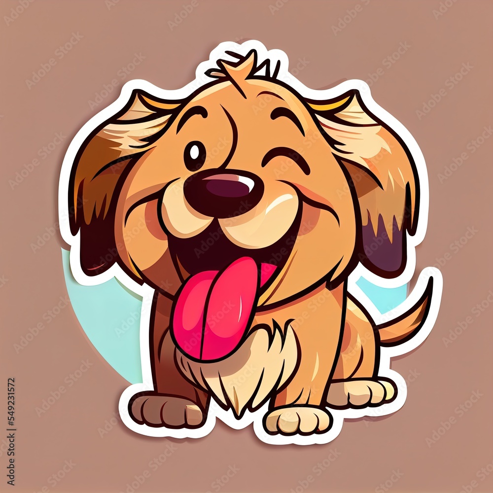 a cartoon dog with a tongue sticking out of its mouth and sitting down ...