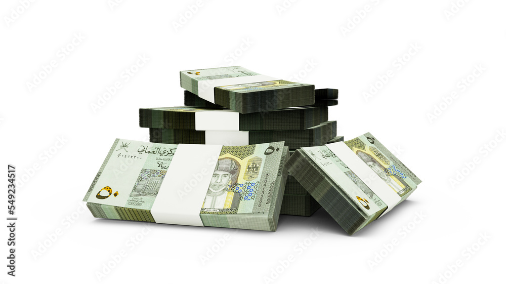 3D Stack of Omani rial notes Stock Illustration | Adobe Stock