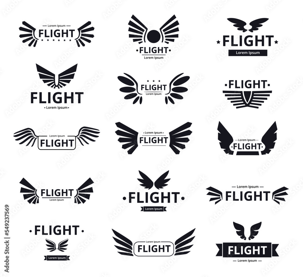 Pilot wing logo. Military army shield. Eagle patch. Flight emblem. Bird ...