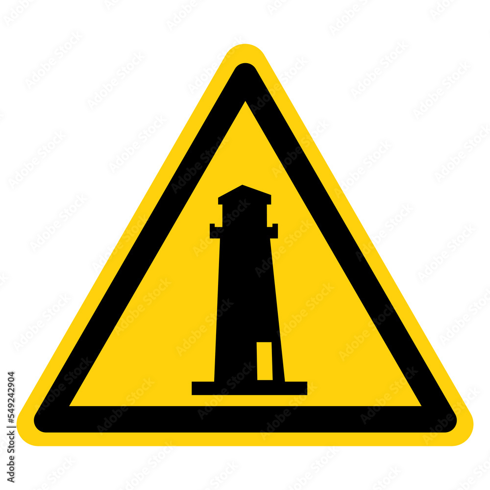Rounded Corner Lighthouse Symbol Sign, Vector Illustration, Isolate On ...