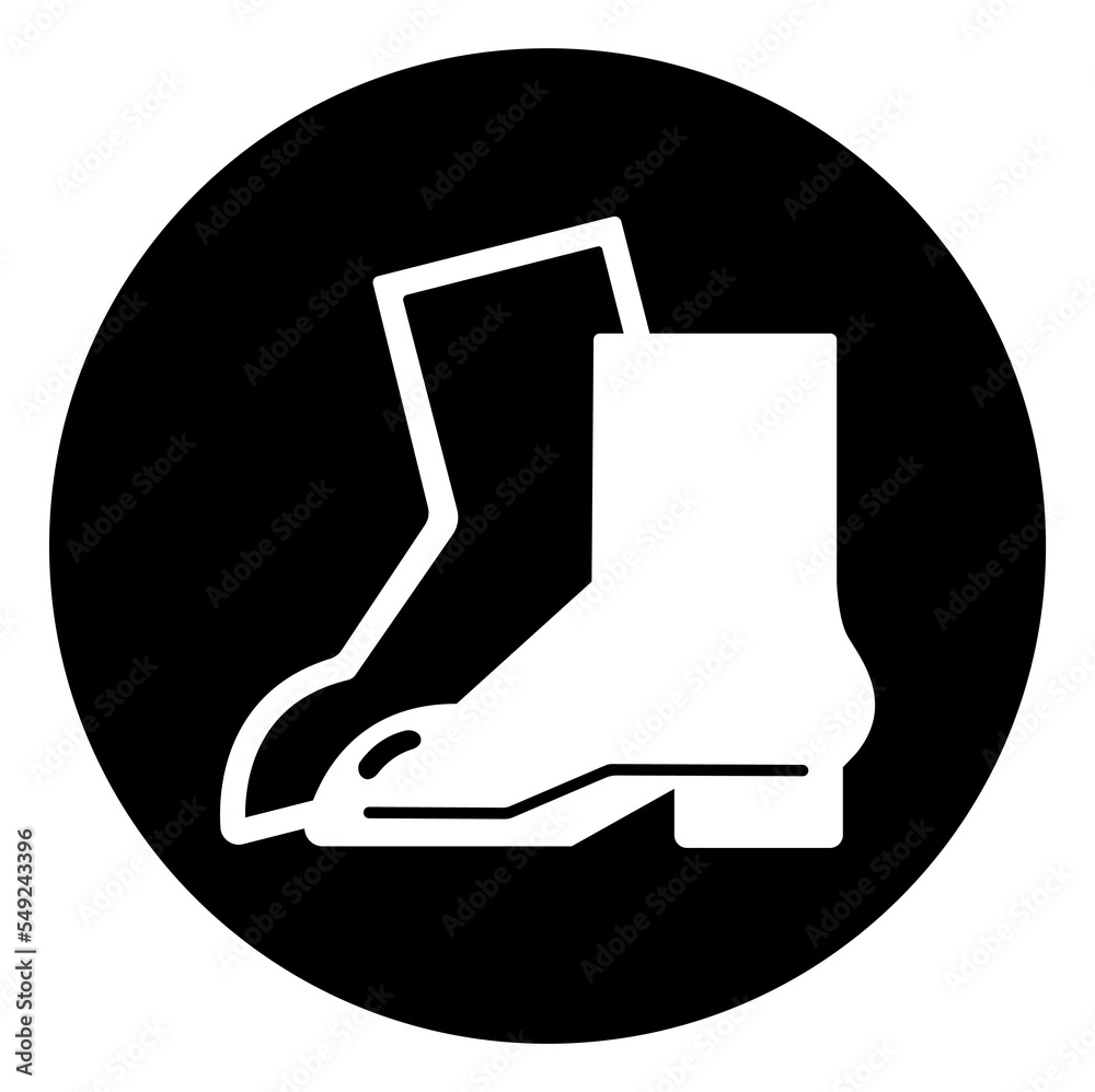 Wear Foot Protection Symbol Sign,Vector Illustration, Isolated On White ...
