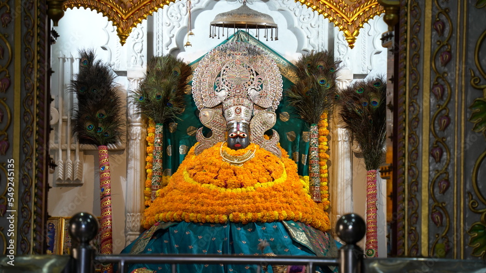 Lord Khatu Shyam ji Baba, form of Lord Krishna decorated with colorful ...