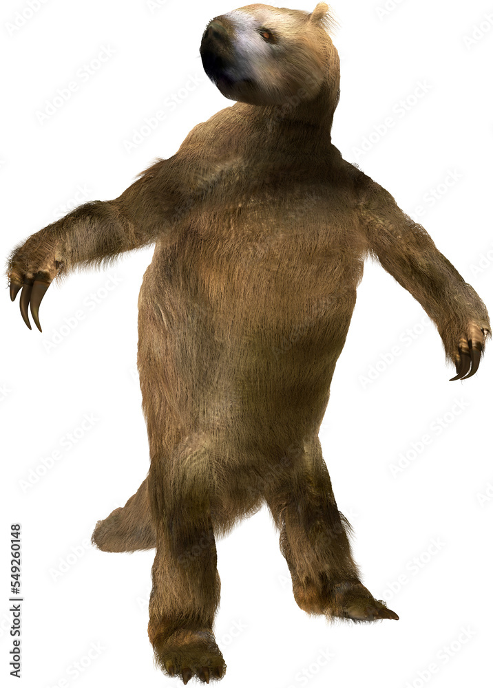 Megalonyx; Giant Ground Sloth on Transparent Background Stock ...