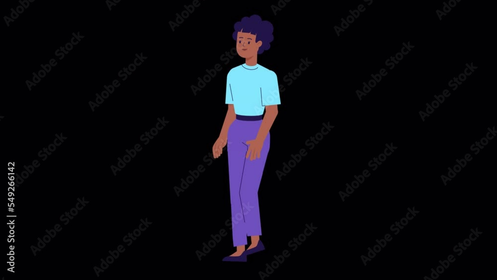 Girl character walking animation, ALPHA channel, transparent background ...
