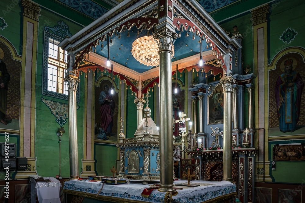 Interior part of the temple of Don Icon of the Mother of God in Tula ...