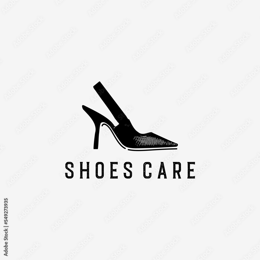Ladies Shoes Care Logo Design Stock Vector | Adobe Stock