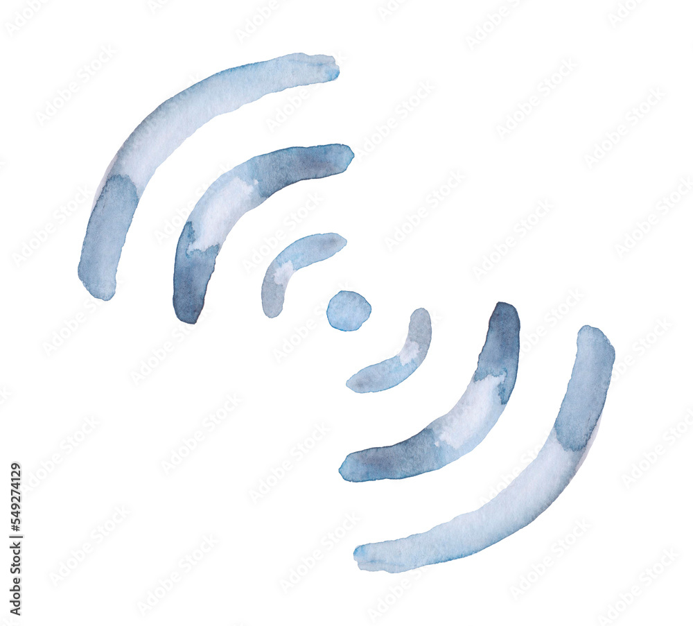 Colored wifi signal symbol clipart. Simple wifi wave watercolor style ...