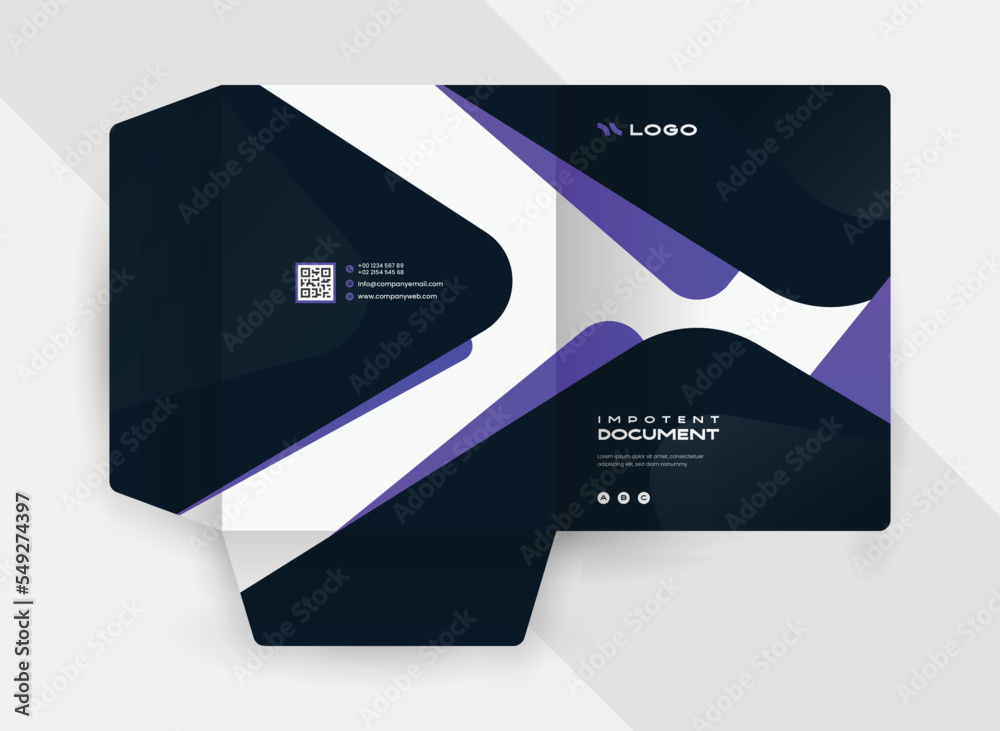 Document folder or Pocket presentation folder template design Stock ...