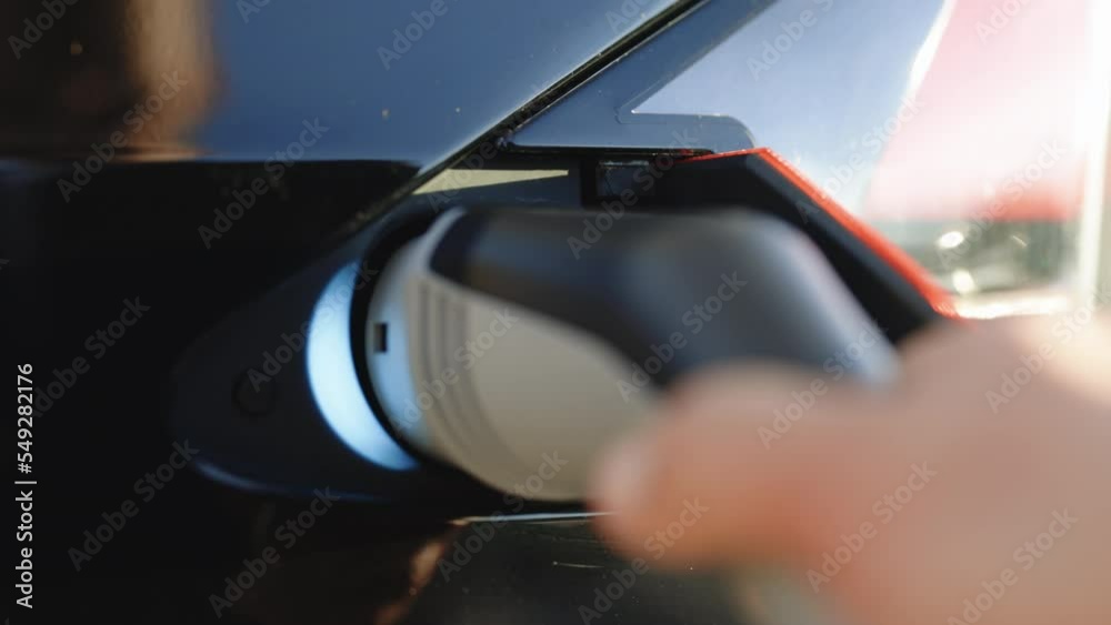 Tesla model X S Plaid charge port opening and plugging in supercharger ...