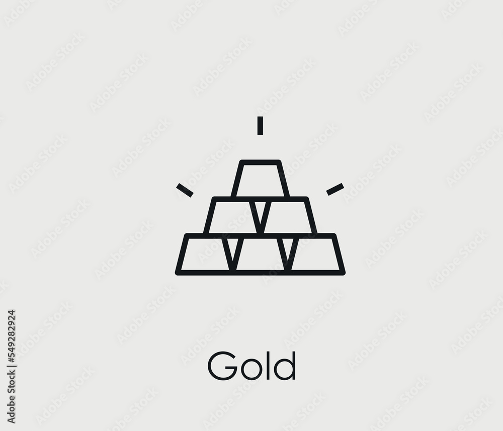 Gold vector icon. Editable stroke. Symbol in Line Art Style for Design ...