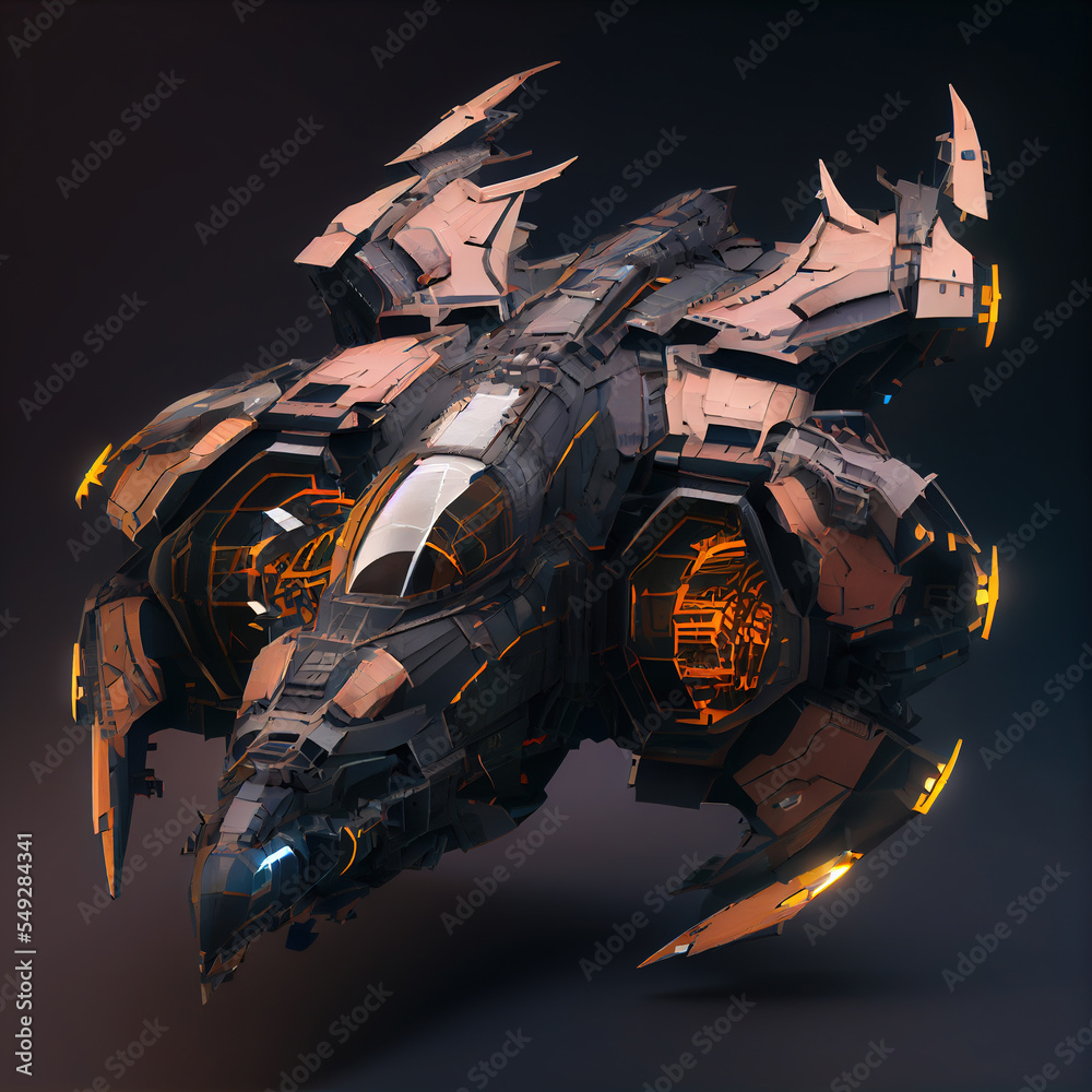 concept art spaceship futuristic sci-fi Stock Illustration | Adobe Stock