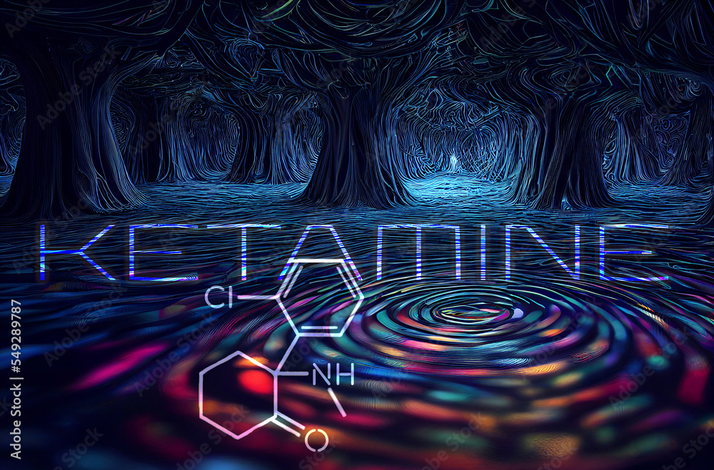 Ketamine. Dissociative ketamine. Chemical formula, molecular structure ...