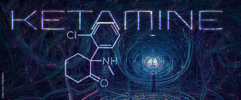 Ketamine. Dissociative ketamine. Chemical formula, molecular structure ...