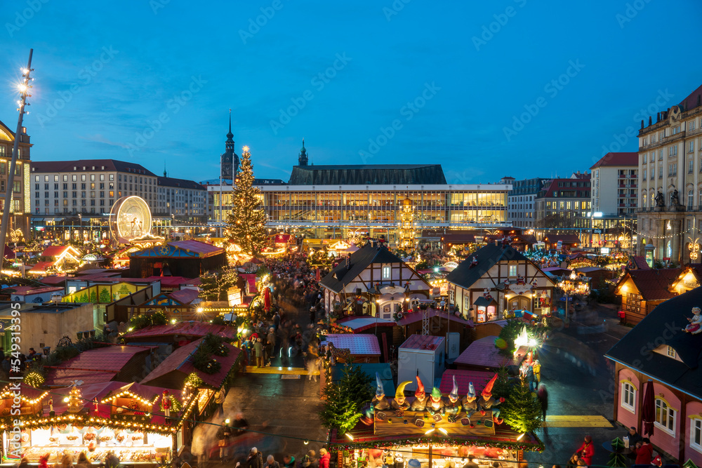 Dresden Germany Christmas market on the day of its inauguration on ...
