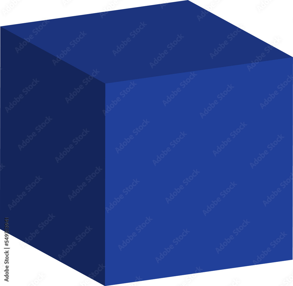 Navy Blue 3D Cube Shape Illustration Stock Illustration | Adobe Stock