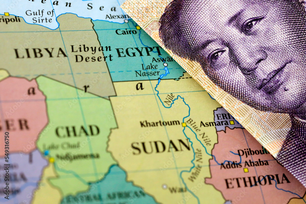 Chinese banknote and a map of Africa Stock Photo | Adobe Stock