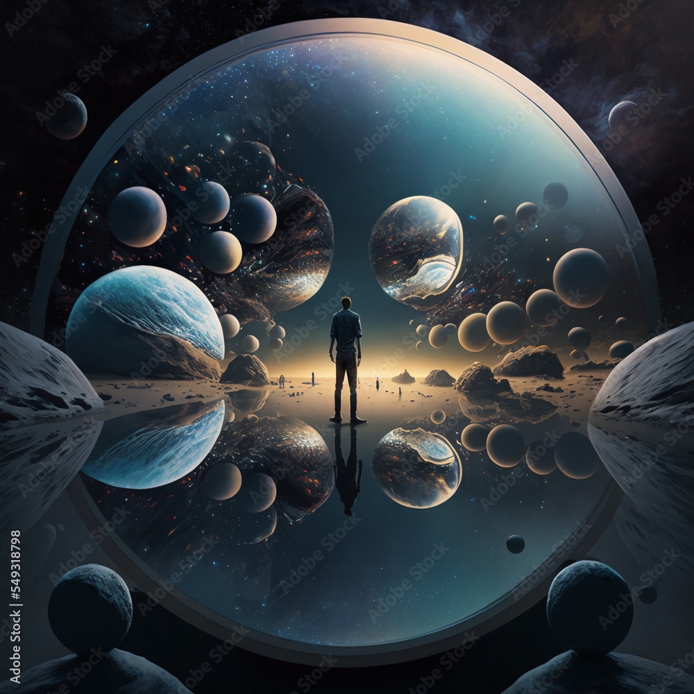 AI generated view of the multiverse Stock-Illustration | Adobe Stock