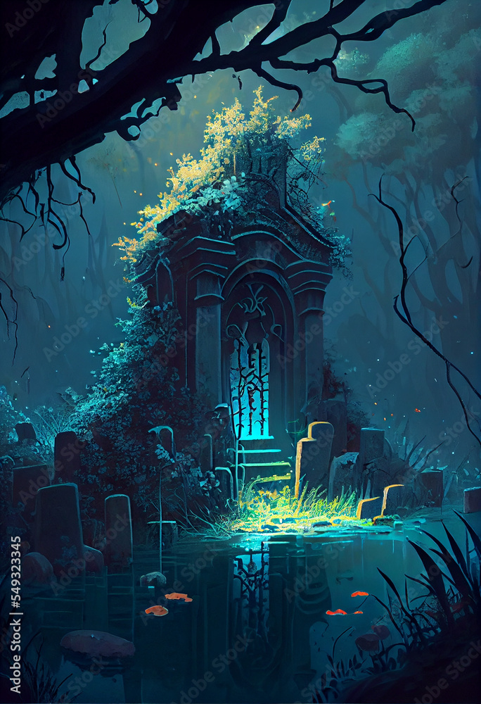 grave tombstone digital art Stock Illustration | Adobe Stock