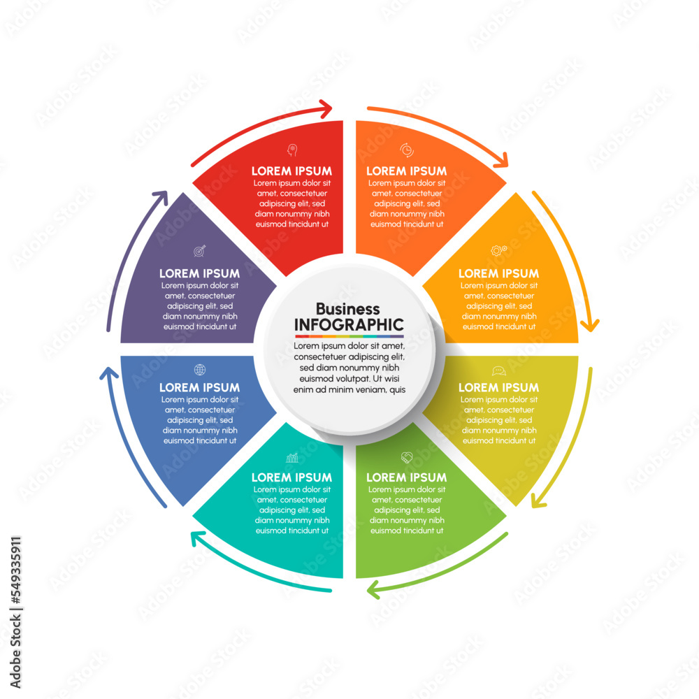 Business circle. timeline infographic icons designed for abstract ...