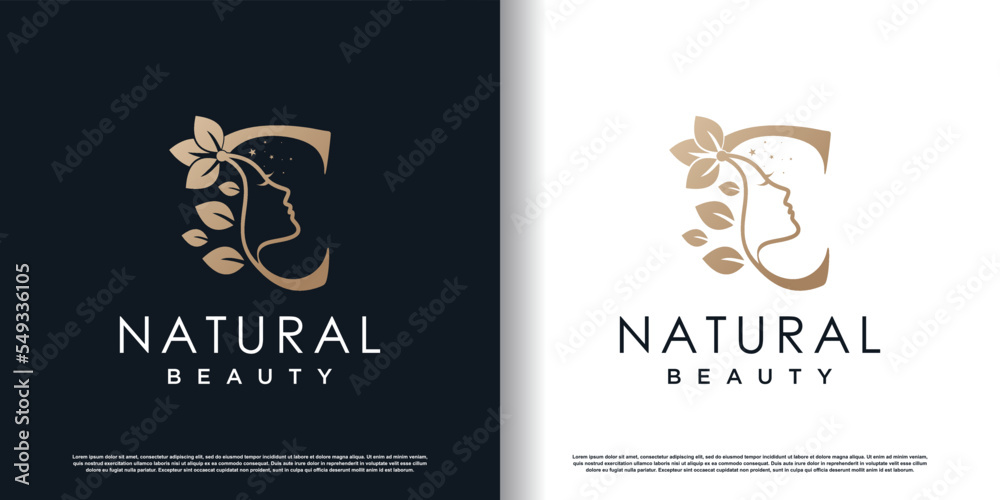 letter c logo with natural beauty concept premium vector Stock Vector ...
