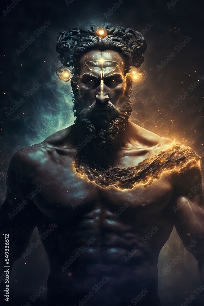 the primordial darkness embodying a greek god, erebus wearing ancient ...