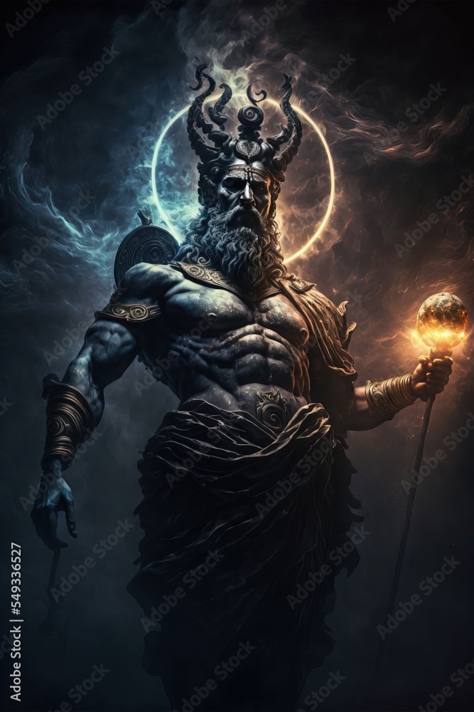 the primordial darkness embodying a greek god, erebus wearing ancient ...