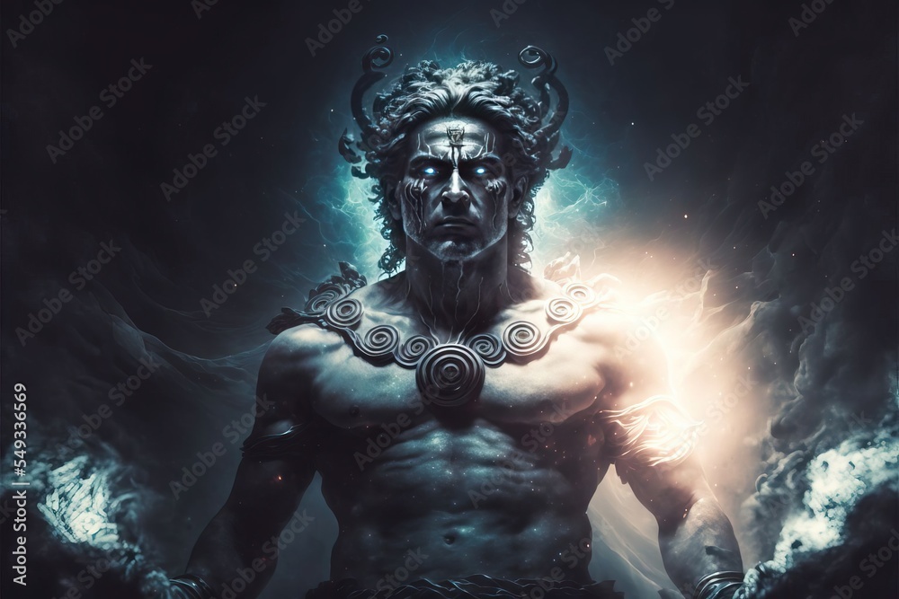 the primordial darkness embodying a greek god, erebus wearing ancient ...