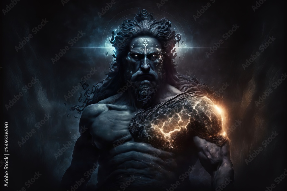 the primordial darkness embodying a greek god, erebus wearing ancient ...