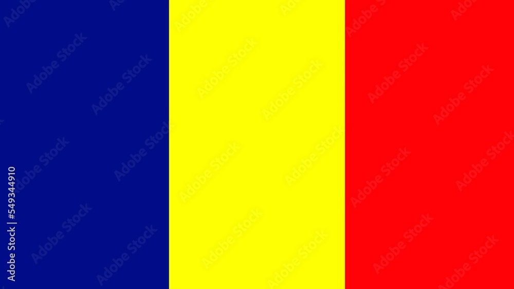 Romania Flag Colors. 2D Animated transition in vertically on both sides ...