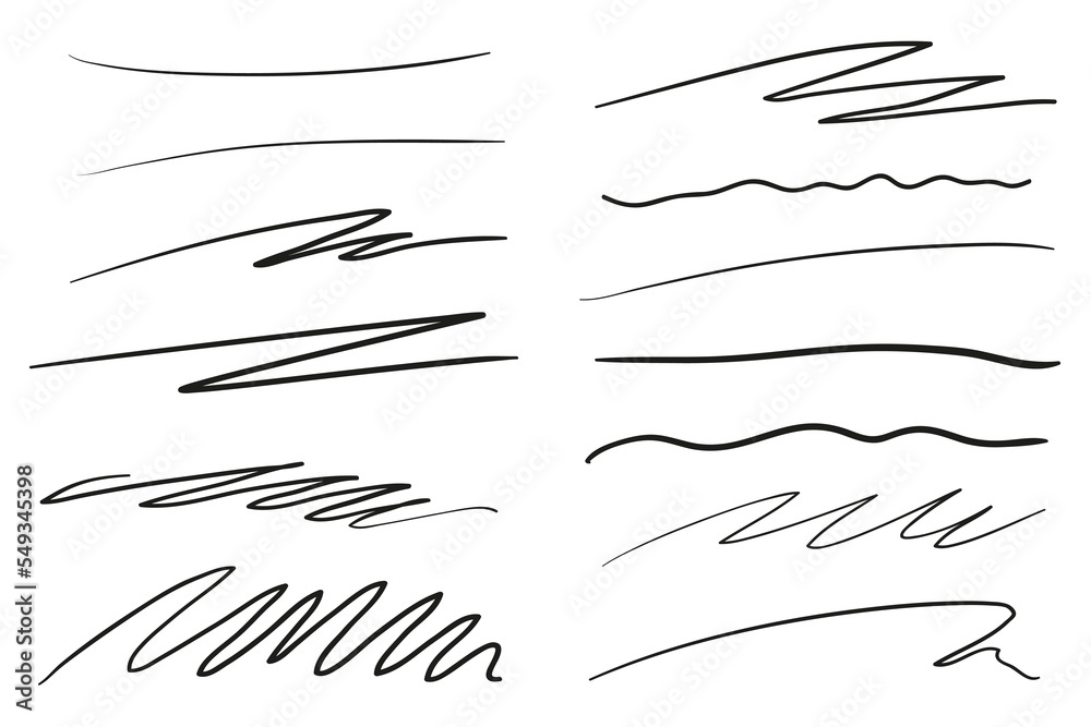 Hand drawn lettering underlines on white. Abstract backgrounds with ...