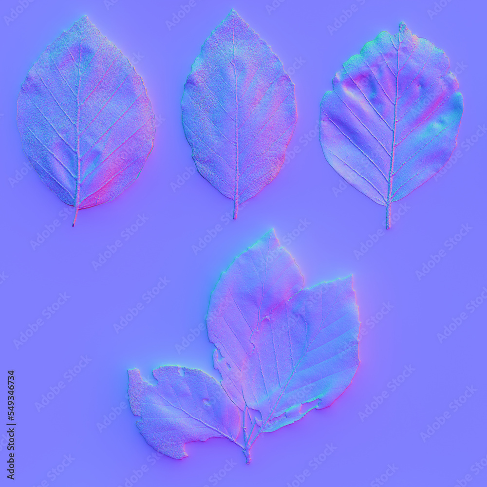 Leaves normal map texture. Leaf bump map. Stock イラスト | Adobe Stock