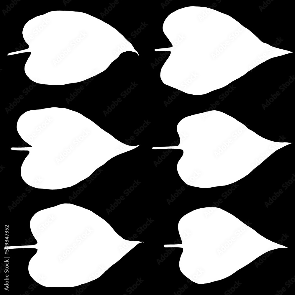 8K plant leaf opacity map texture. Leaf mask texture. Black and white ...