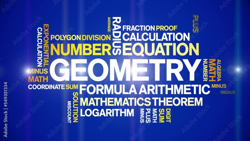 Geometry animated tag word cloud;text design animation kinetic ...