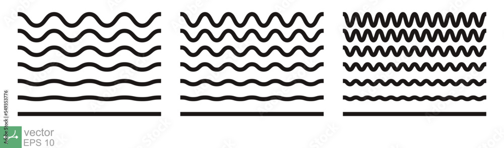 Squiggle, zigzag line pattern. Wiggly, wavy, ripple, wave line, black ...