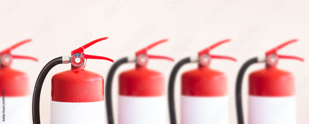 Red fire extinguisher tank for protection and prevent and safety rescue ...