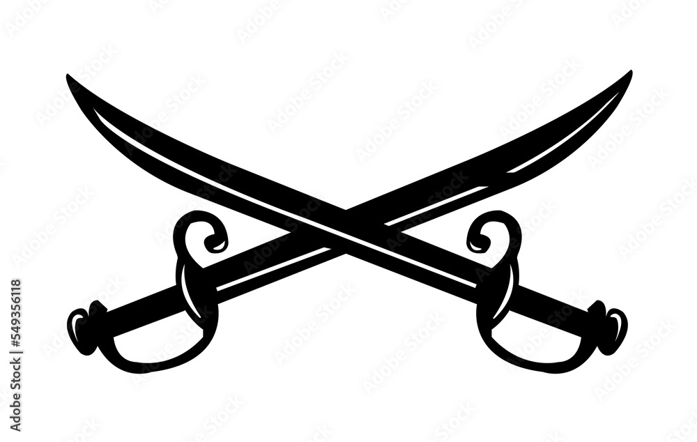 crossed swords / sabers flat illustration / png ( background ...