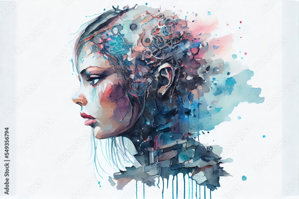 computer-generated image of a watercolor drawing of Artificial ...