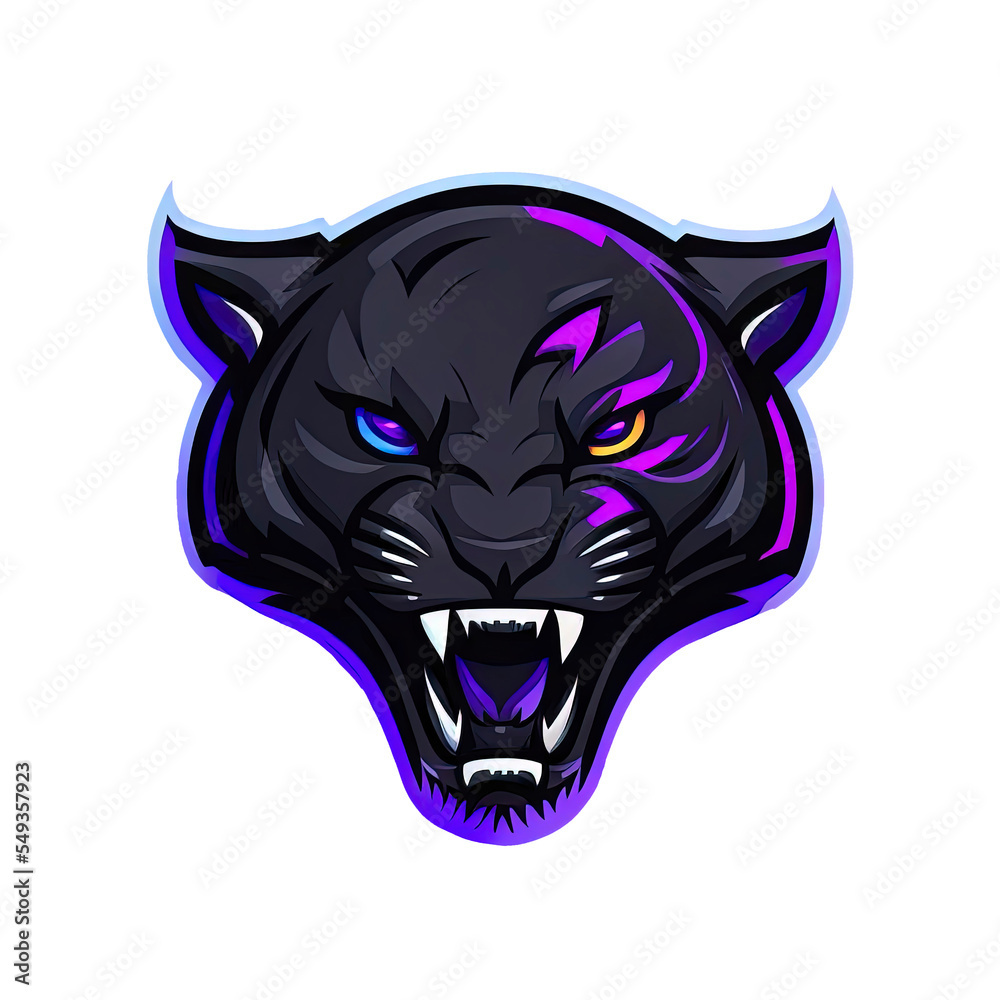 Black leopard logo game Stock Illustration | Adobe Stock