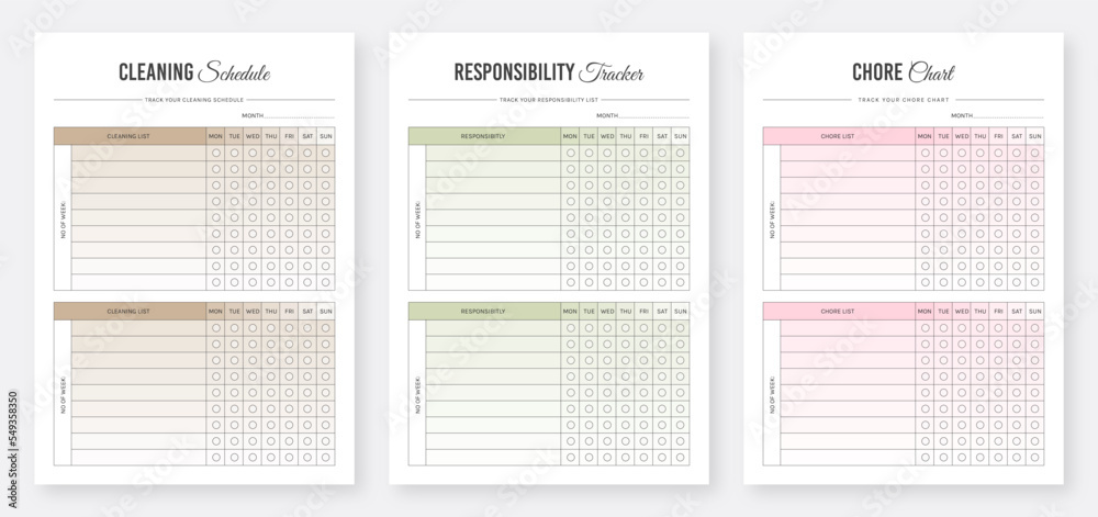 Chore chart for kids. Cleaning Checklist Planner. Weekly Chore Chart ...