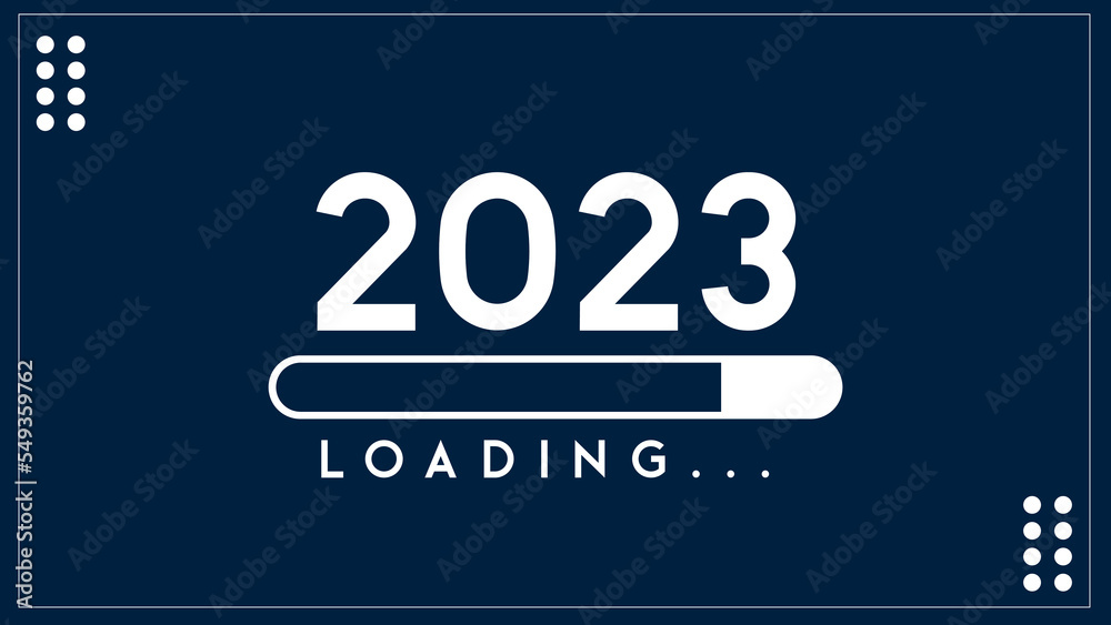 Loading bar for 2023 goal planning business concept, vector ...