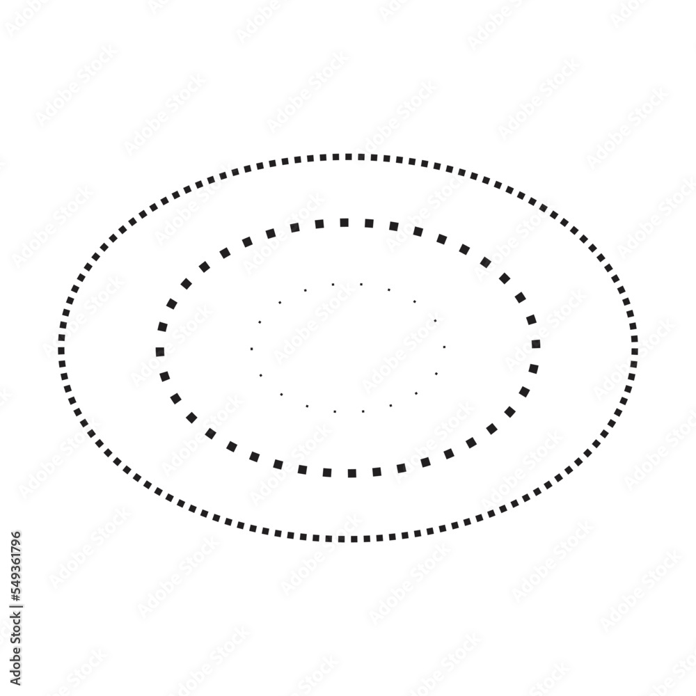 Tracing ellipse shape symbol, dashed and dotted broken line element for ...