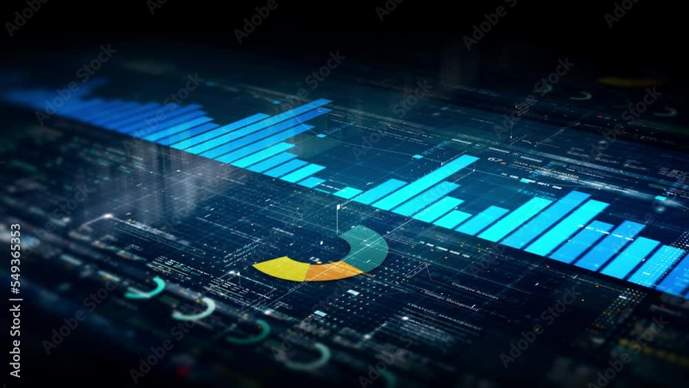 Business stock market, trading, info graphic with animated graphs ...