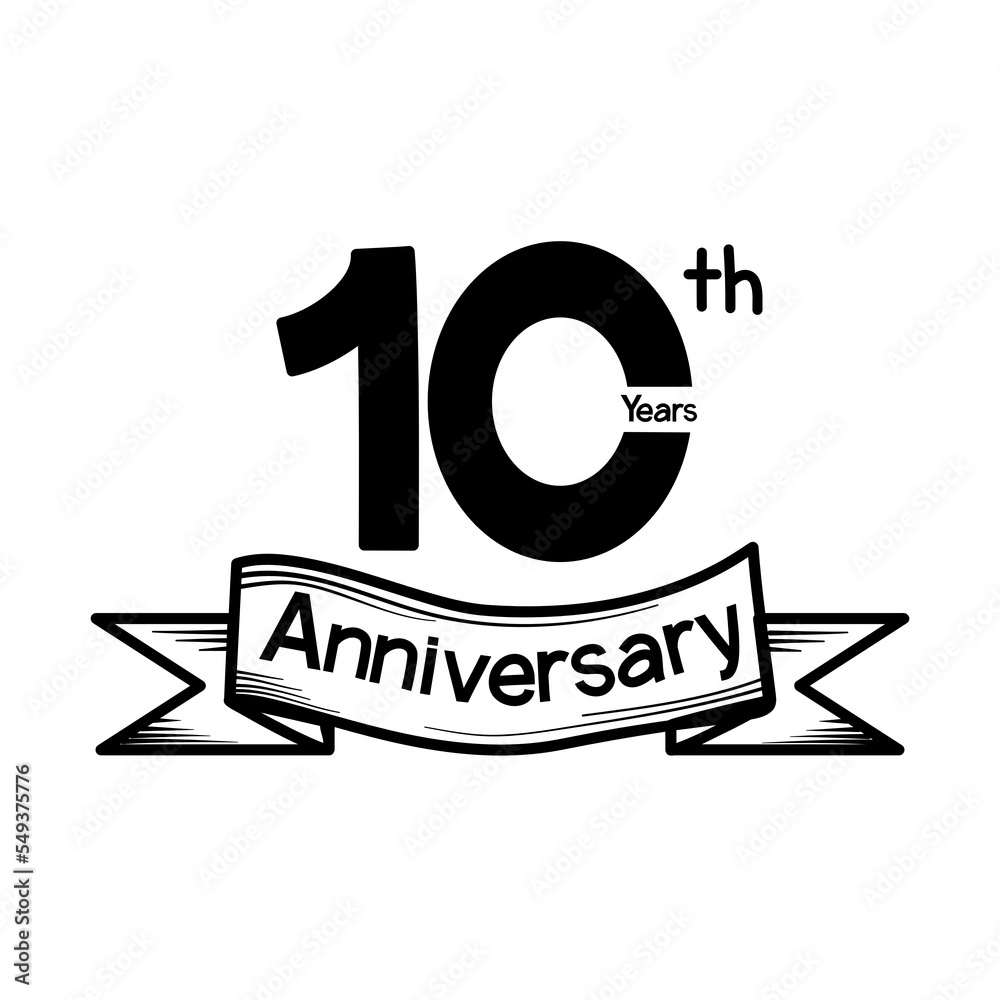Anniversary 10 years on transparent background. Stock Illustration ...