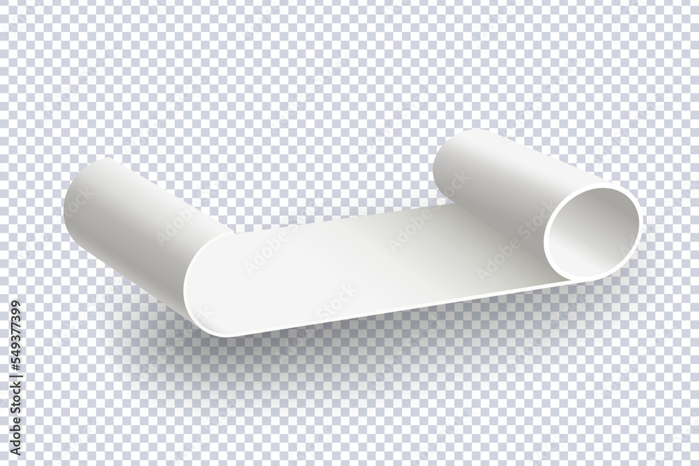 Isometric illustration white blank paper rolled. Realistic Mock up ...