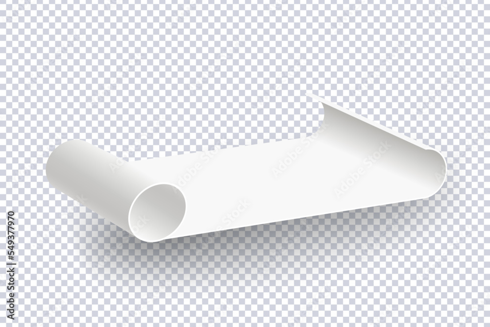Isometric illustration white blank paper rolled. Realistic Mock up ...