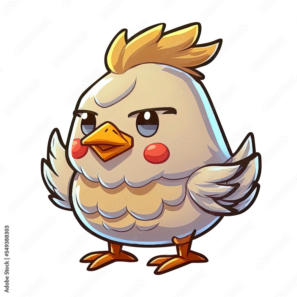 Cute chicken crowing cartoon icon illustration animal nature icon ...