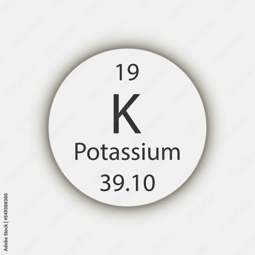 Potassium symbol. Chemical element of the periodic table. Vector ...