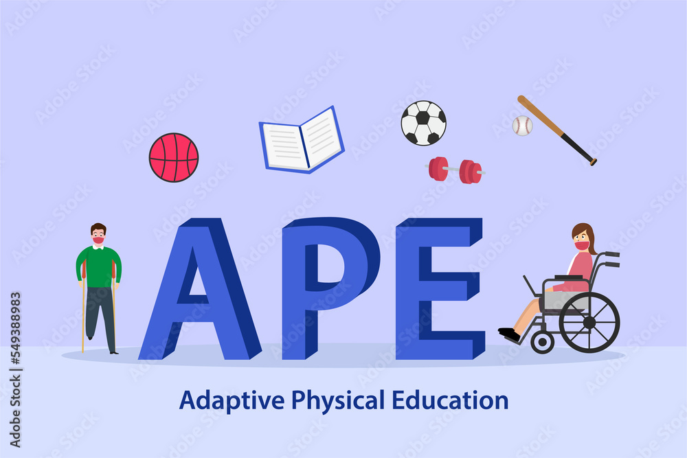 Disabled people with adaptive physical education Stock Illustration ...