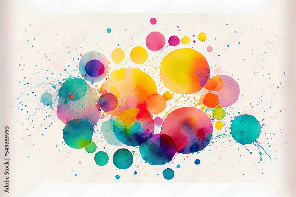watercolor abstract background with colorful, chart, bubble chart ...